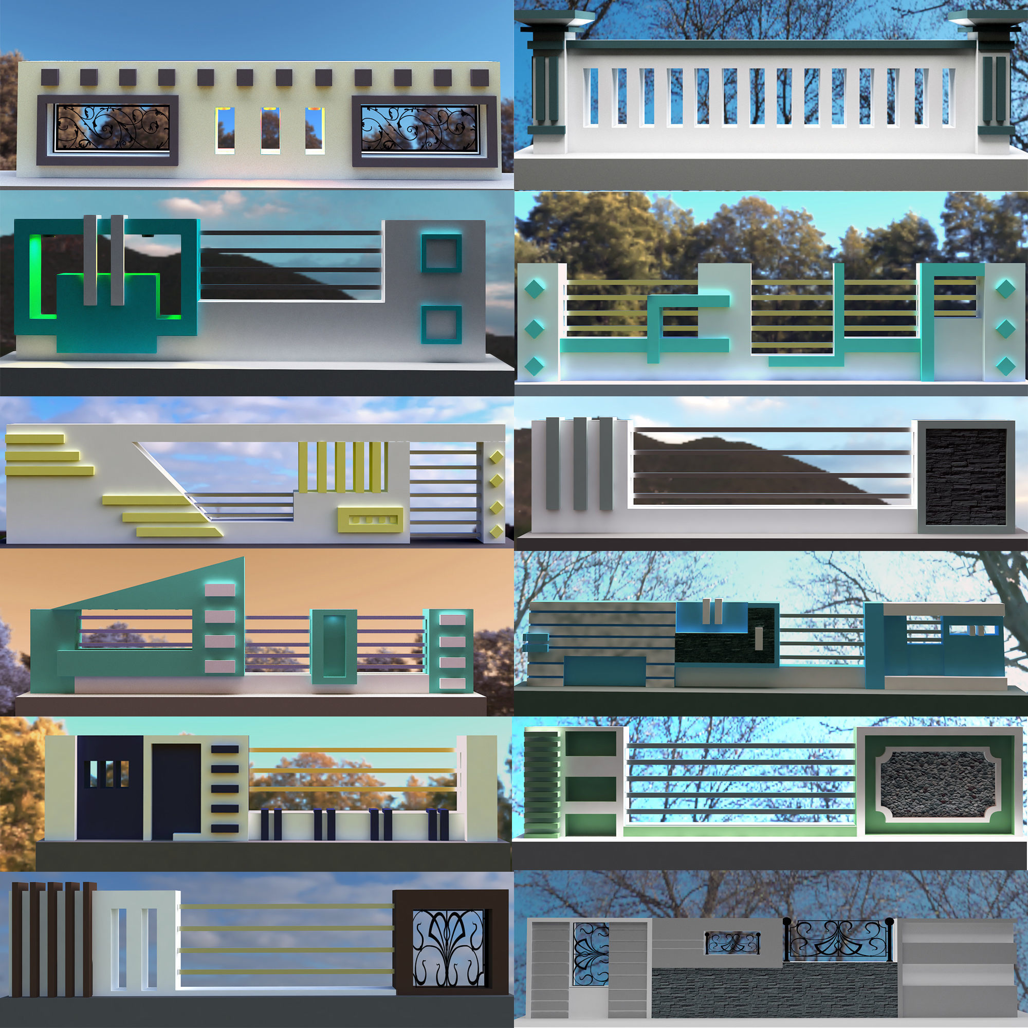 12 Modern Attractive 3D Parapets 3D model | CGTrader