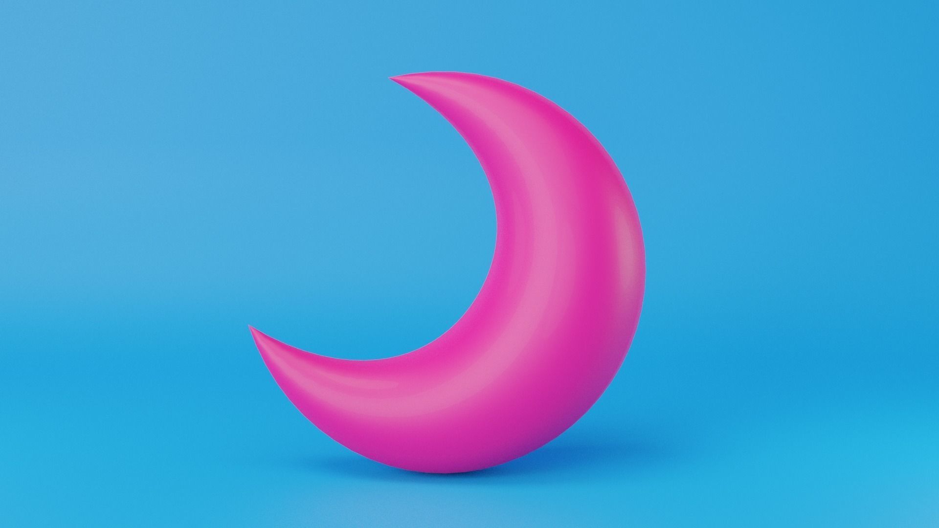 3D model Pink Moon Icon VR / AR / low-poly | CGTrader