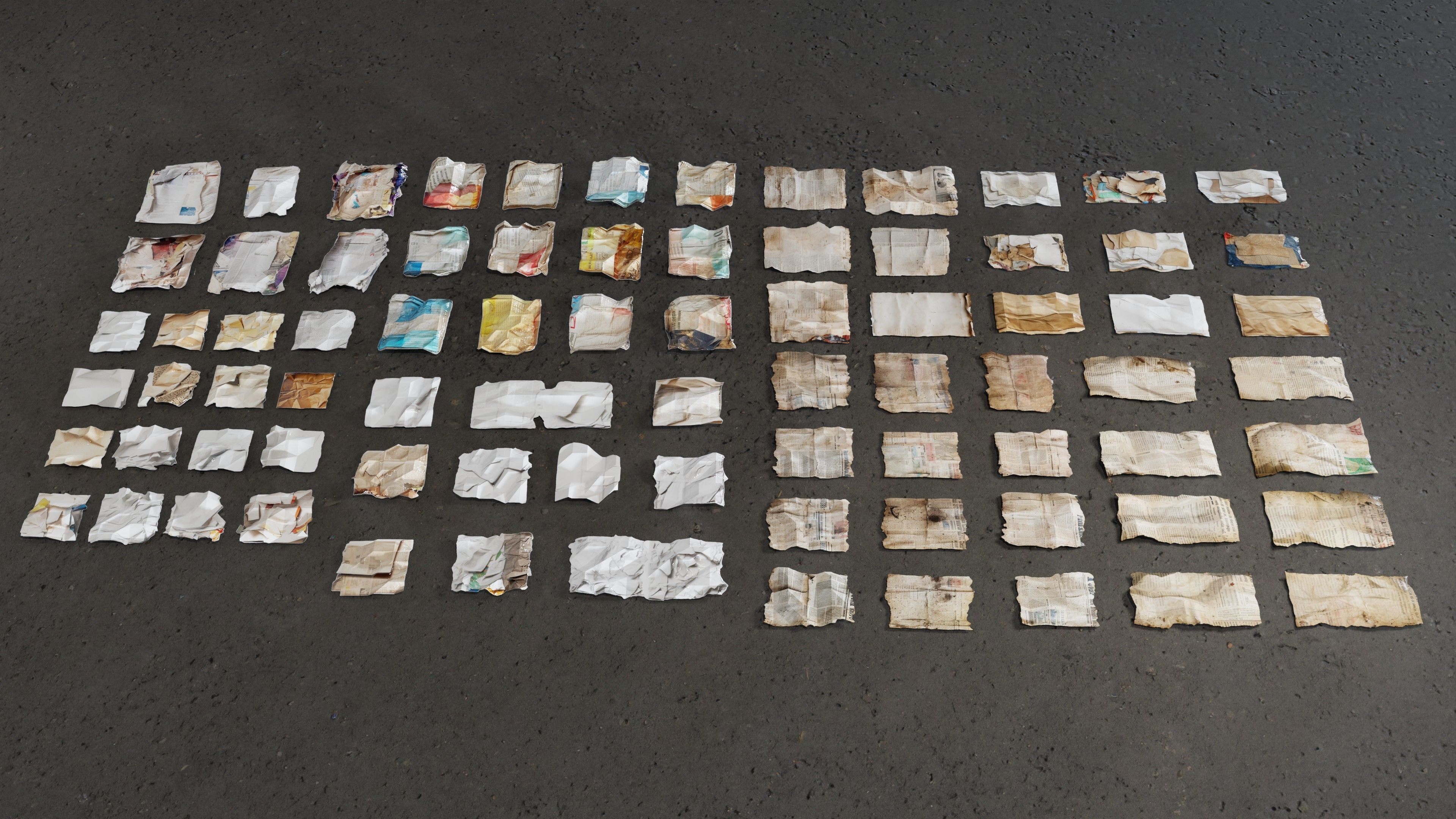 3D model Low Poly Trash Papers and packages set VR / AR / low-poly ...