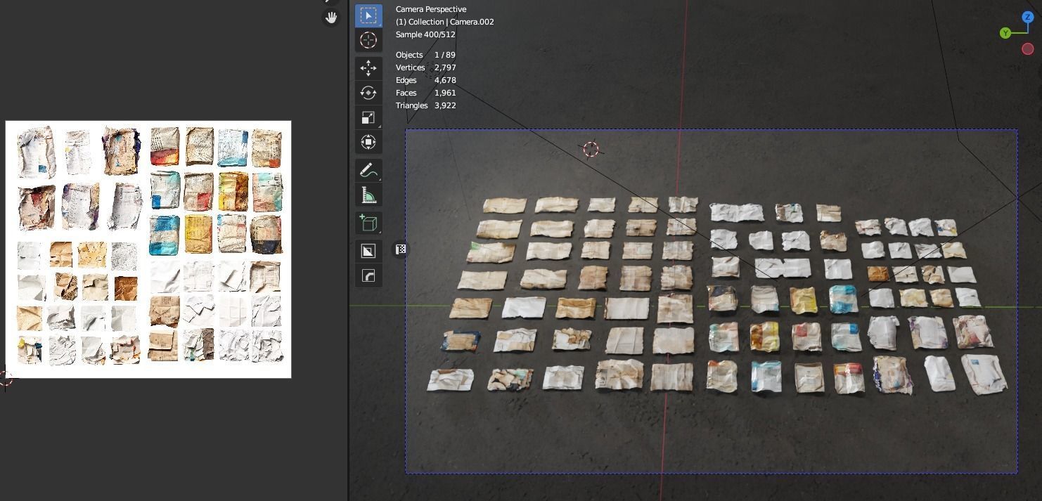 3D model Low Poly Trash Papers and packages set VR / AR / low-poly ...