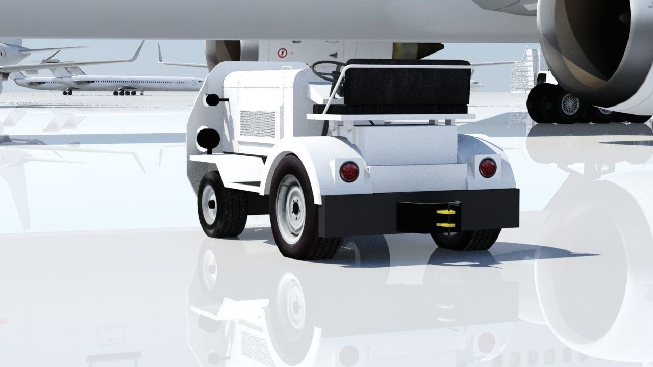 3D model Small TUG MA50 Baggage Tractor Low Poly static VR / AR / low ...