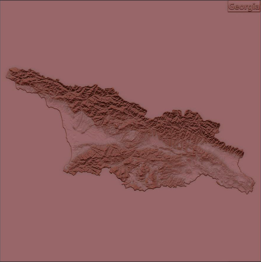 Georgia Terrain Topography Elevation DEM Geography Landscape 3D model ...