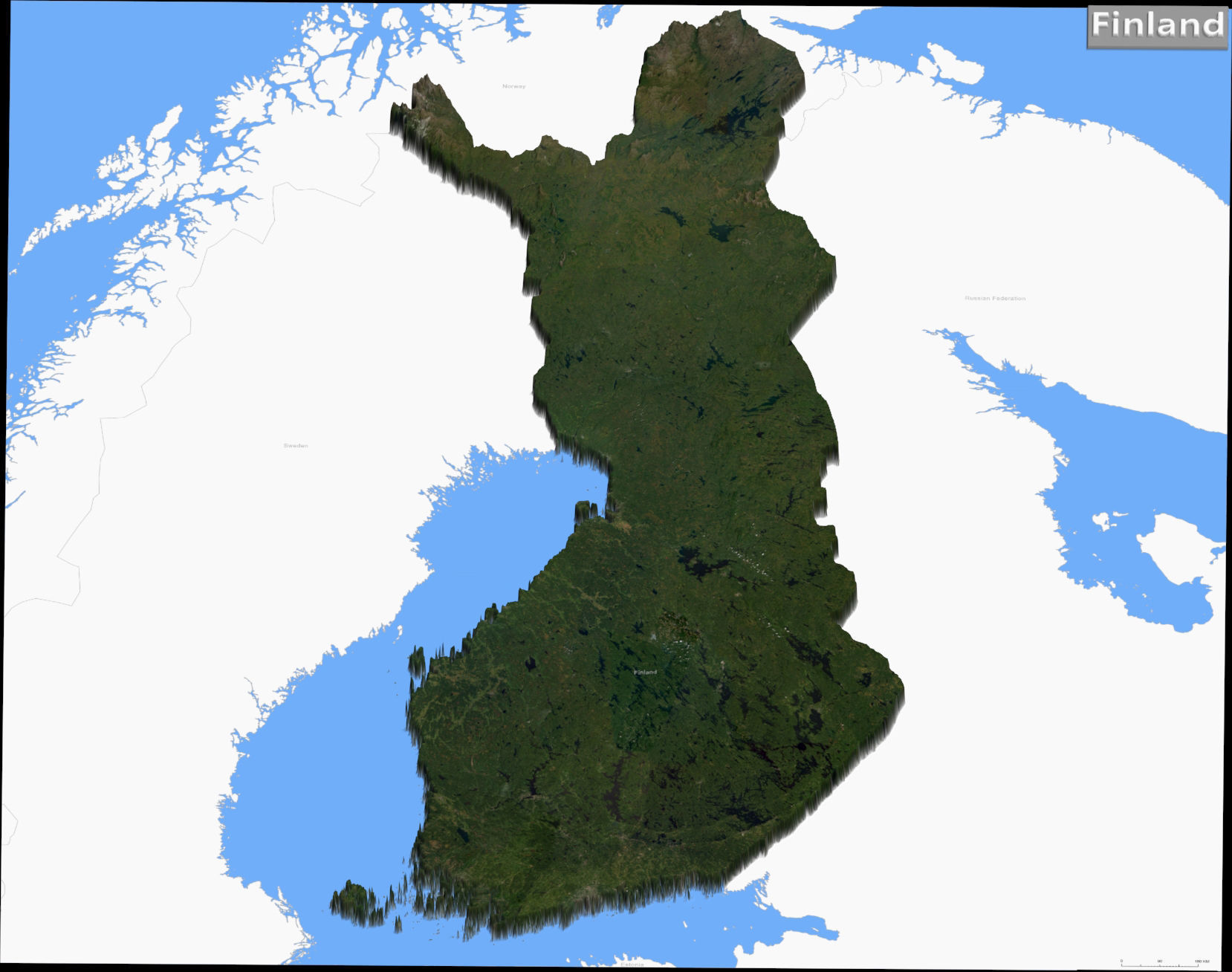 Finland Terrain Topography Elevation DEM Geography Landscape 3D model ...