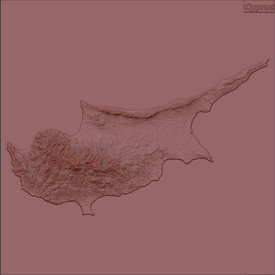 Cyprus Terrain Topography Elevation DEM Geography Landscape 3D model ...