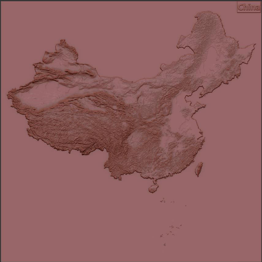 China Terrain Topography Elevation DEM Geography Landscape 3D model ...