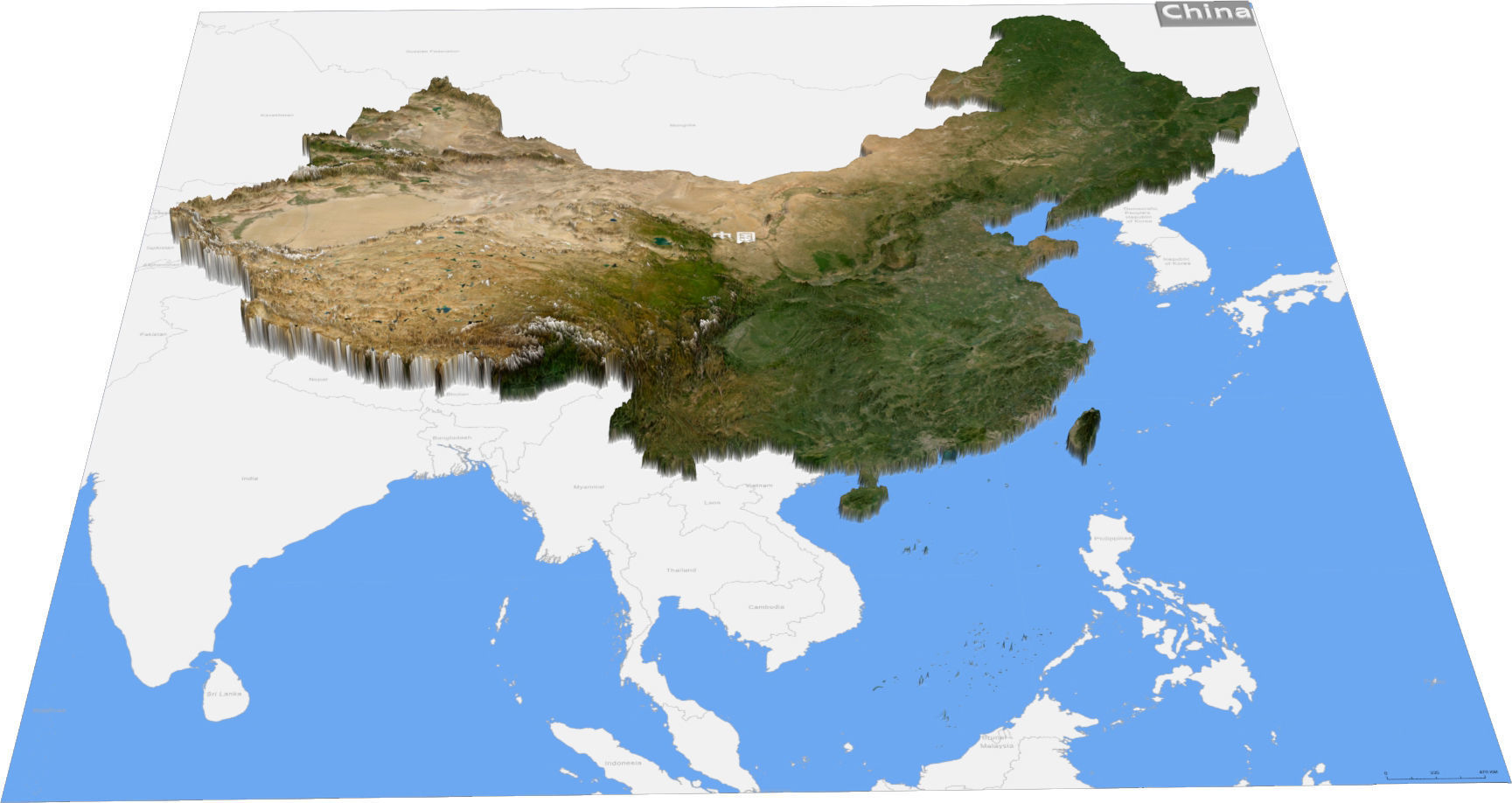 China Terrain Topography Elevation DEM Geography Landscape 3D model ...