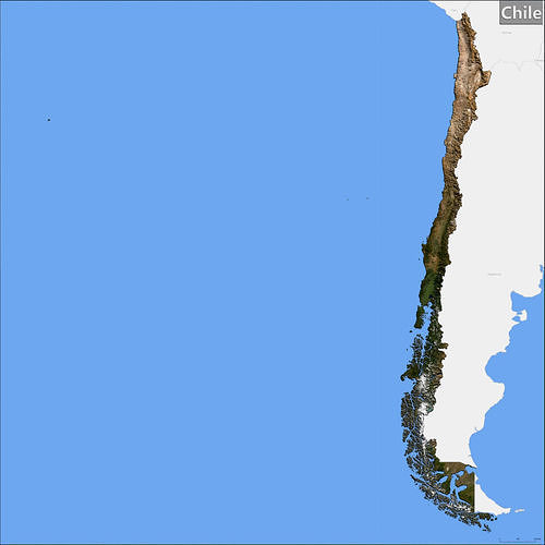 Chile Terrain Topography Elevation DEM Geography Landscape 3D model ...