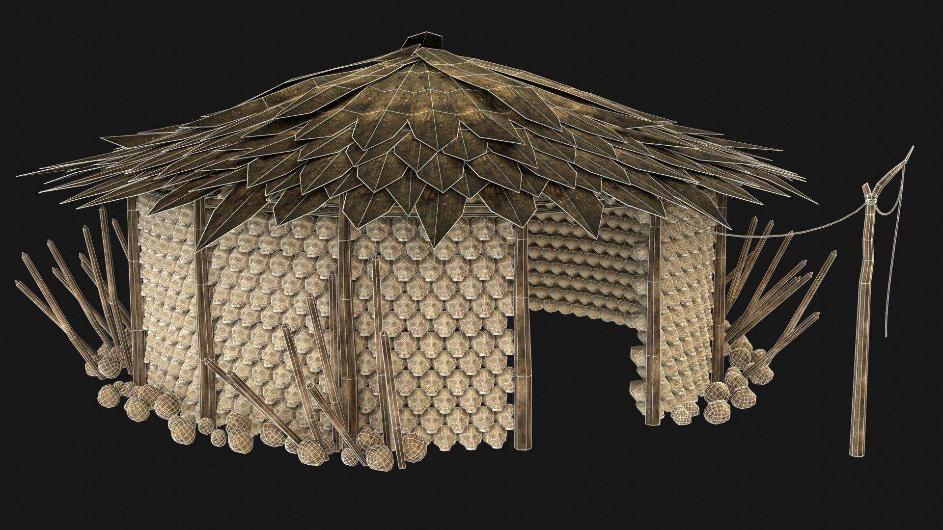 3D model JUNGLE SWAMP SHAMAN HUT HOUSE TENT SHELTER AAA COLLECTION VR ...