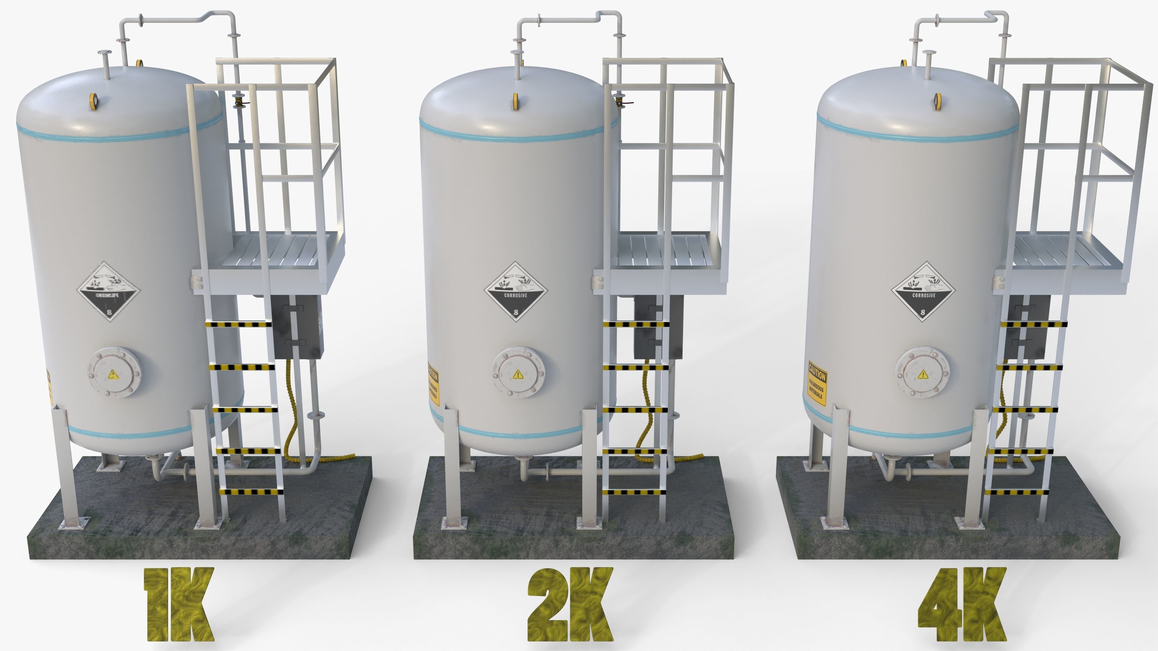 Chemical storage cylinder 3D model | CGTrader