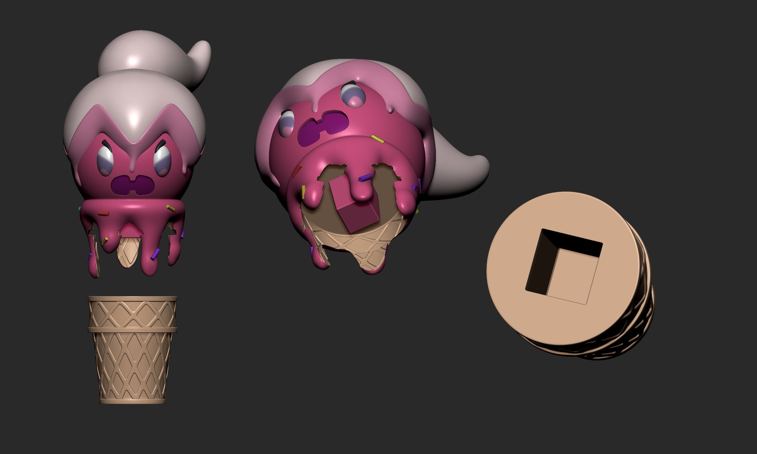 Pokemon - Ice Cream Tinkatink Tinkatuff and Tinkaton 3D model 3D ...