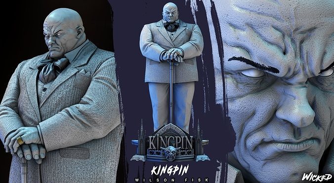 Wicked Marvel Kingpin Sculpture ready for 3d printing 3D model 3D ...