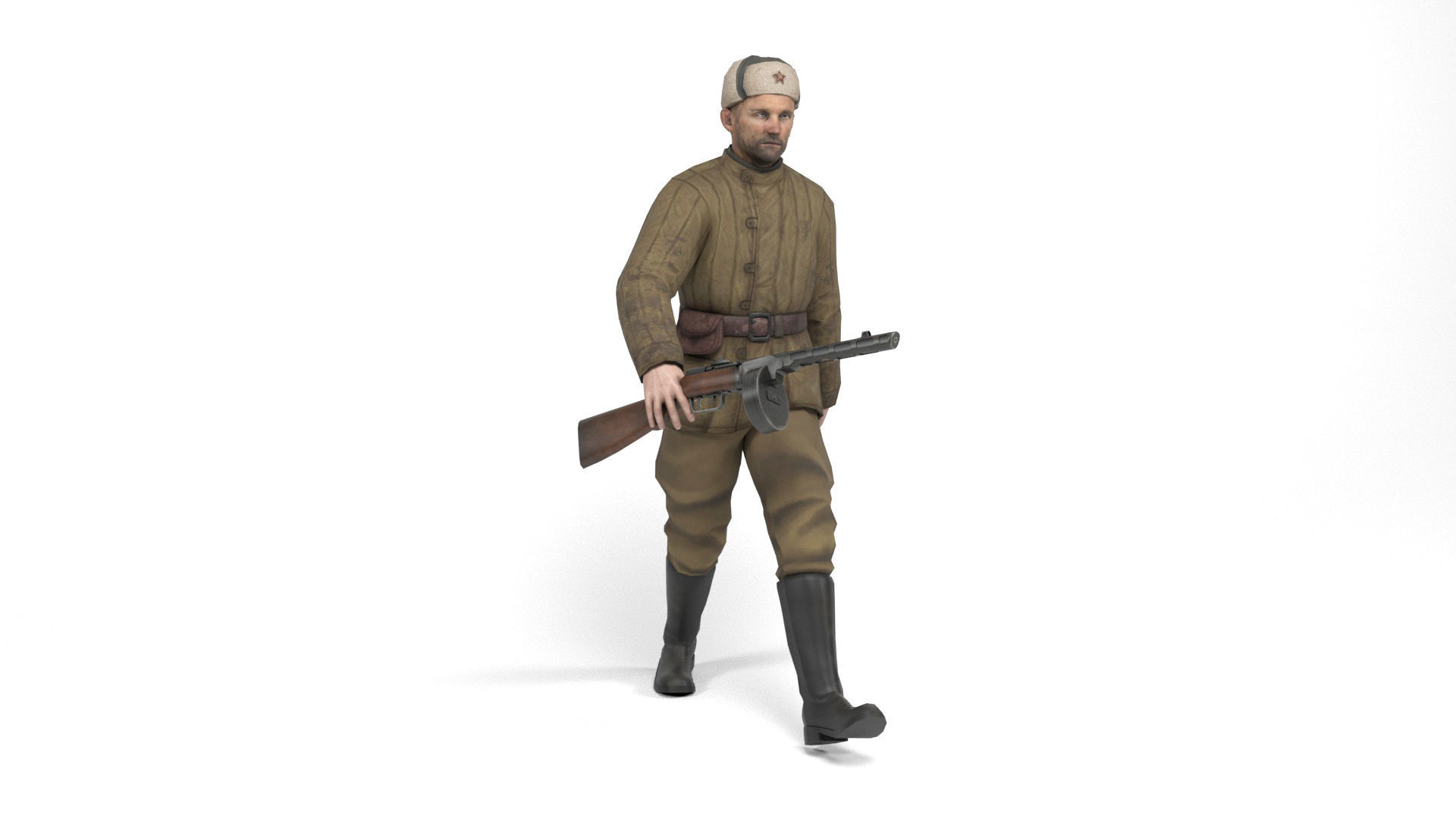 3D model Soviet soldier VR / AR / low-poly | CGTrader