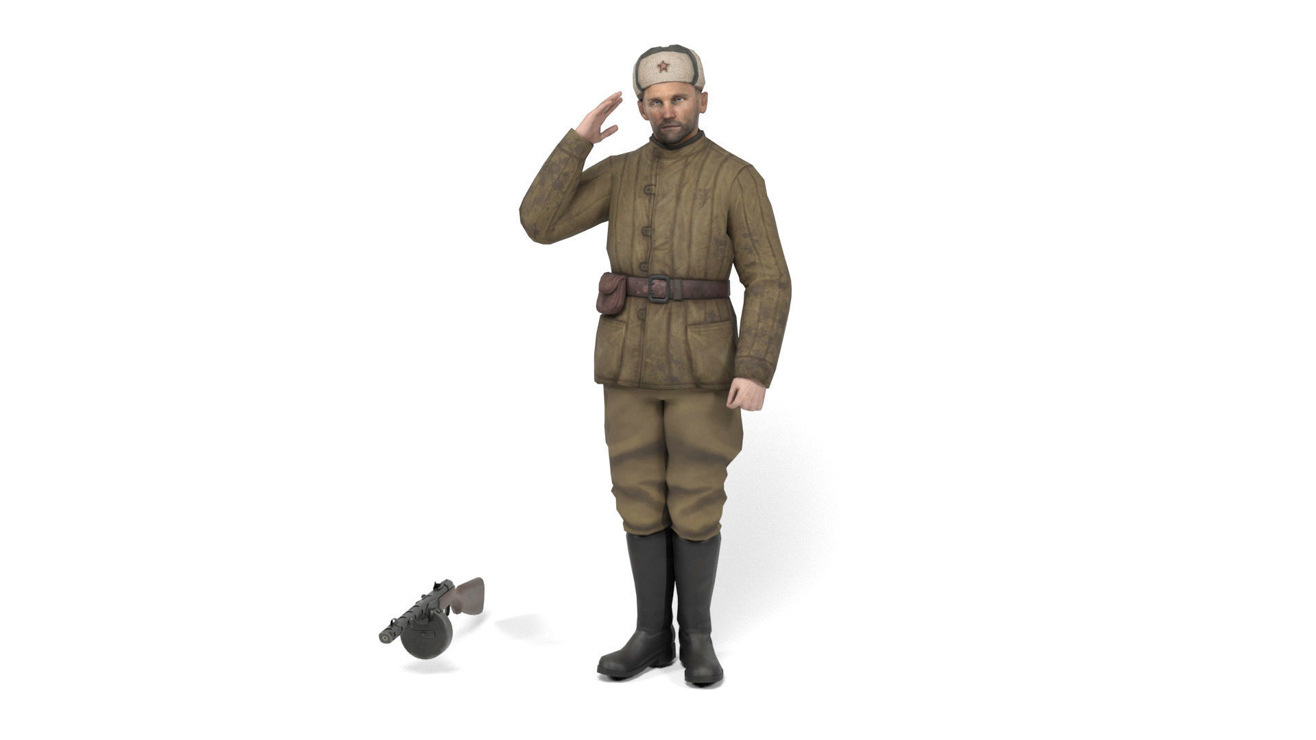 3D model Soviet soldier VR / AR / low-poly | CGTrader