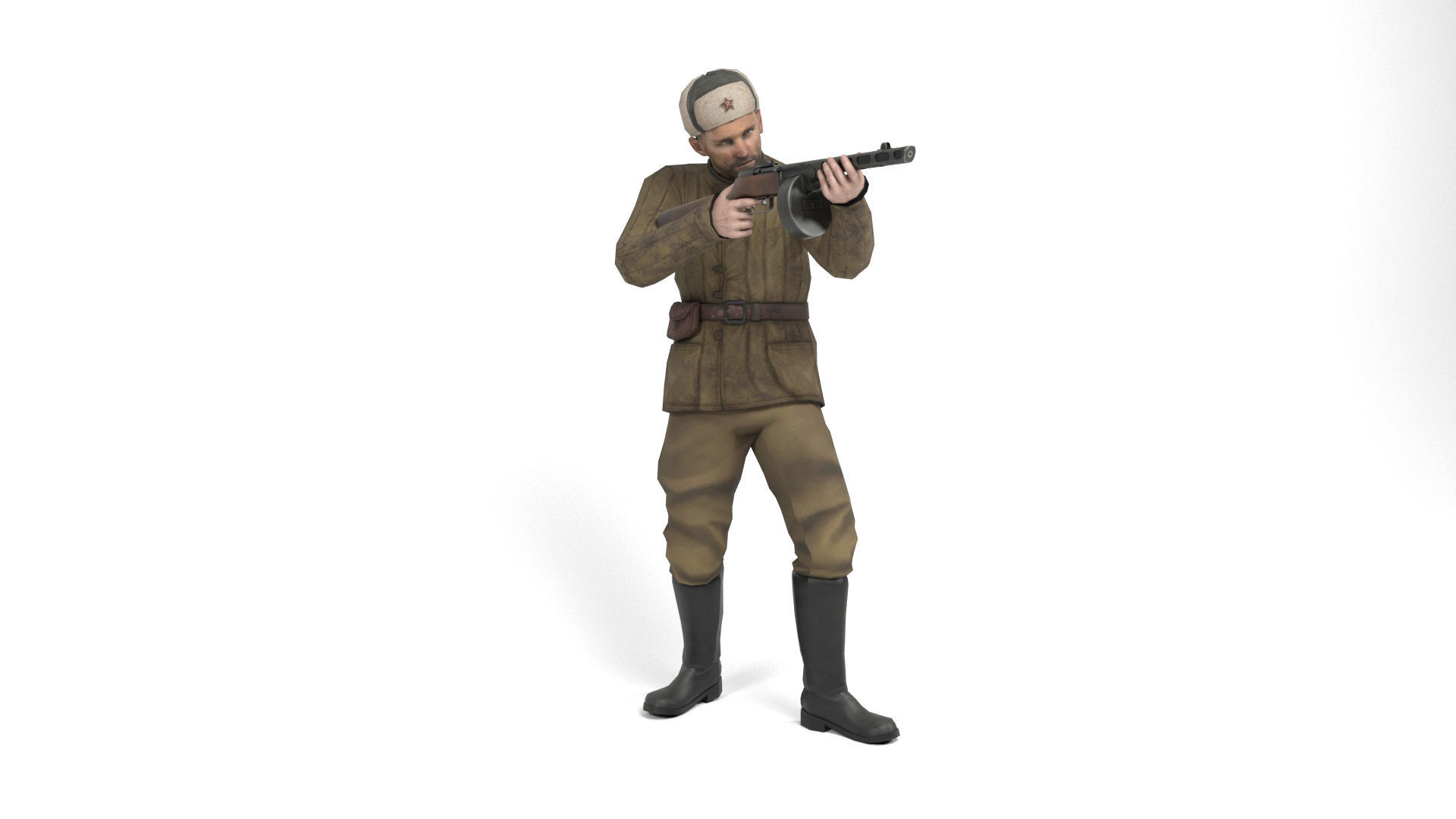 3D model Soviet soldier VR / AR / low-poly | CGTrader