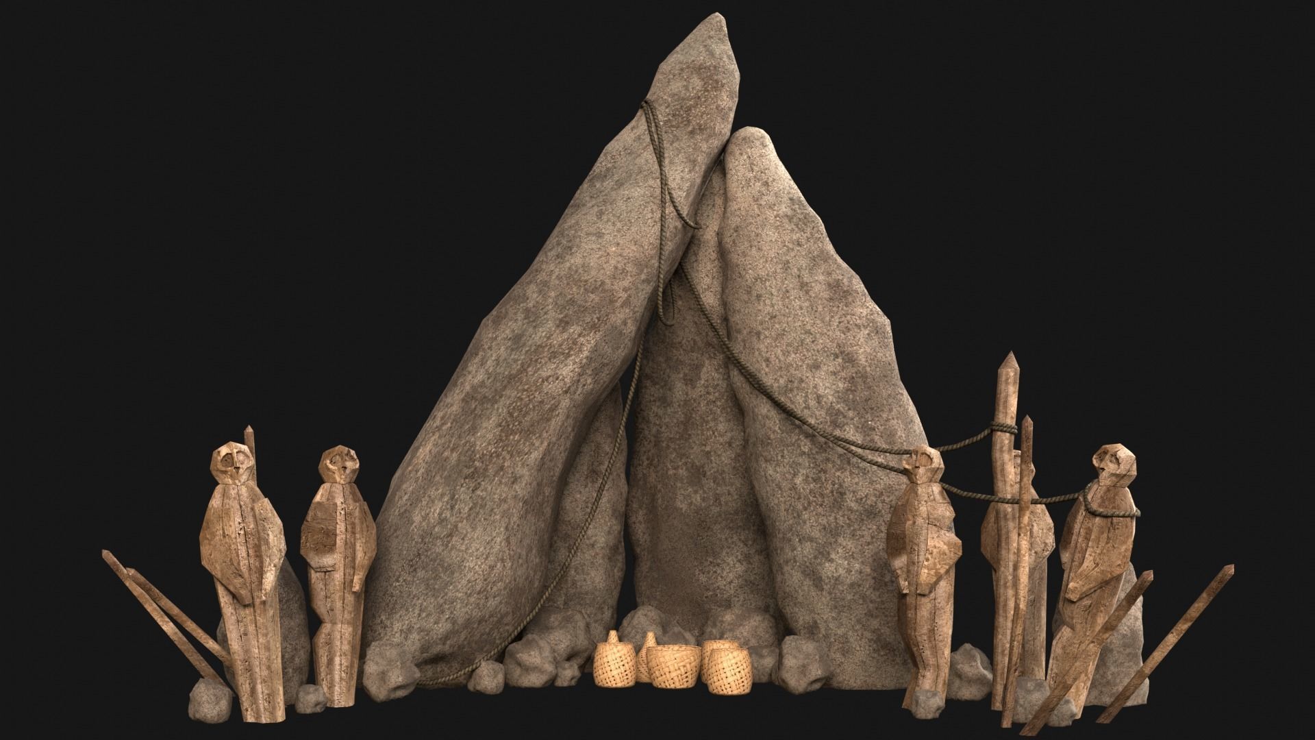 3D model CULT SACRIFICE PLACE JUNGLE SWAMP TRIBE TRIBAL AAA COLLECTION ...