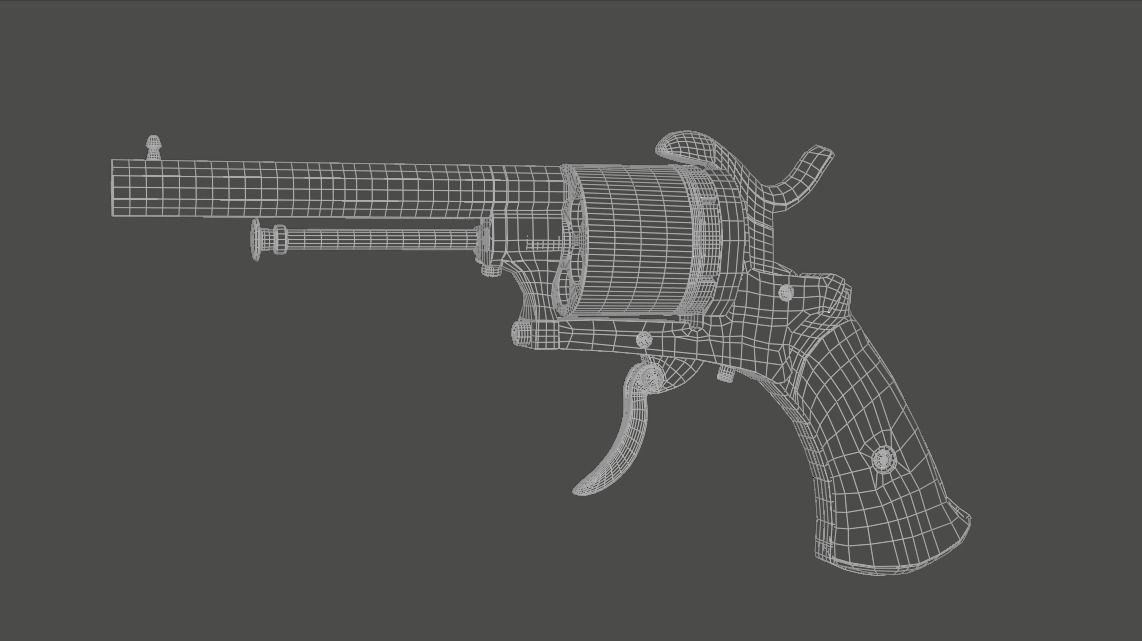 Revolver - textured - clean topology free 3D model | CGTrader