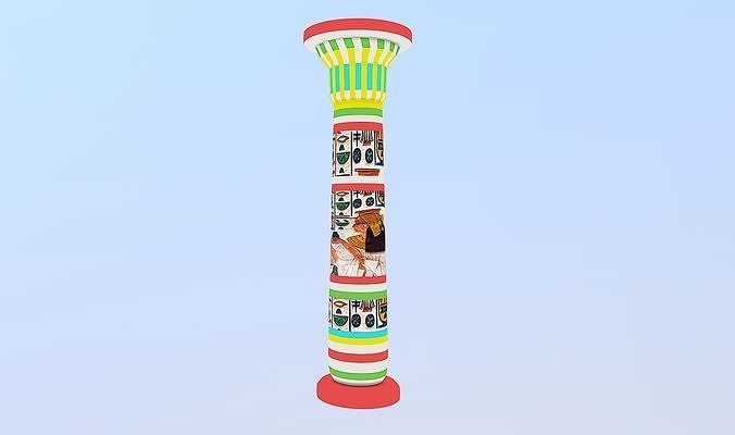 3D model Ancient Egypt Column VR / AR / low-poly | CGTrader