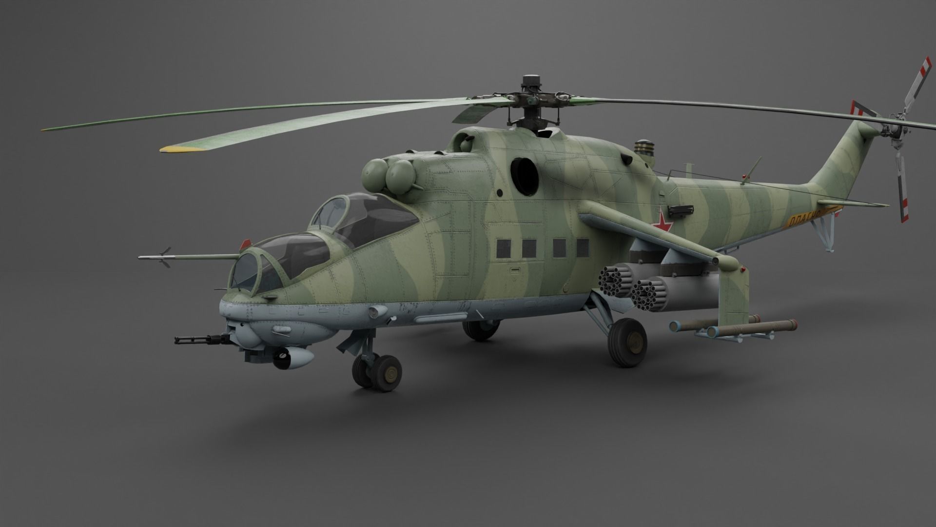 3D model MIL MI 24 V Hind Attack helicopter VR / AR / low-poly | CGTrader