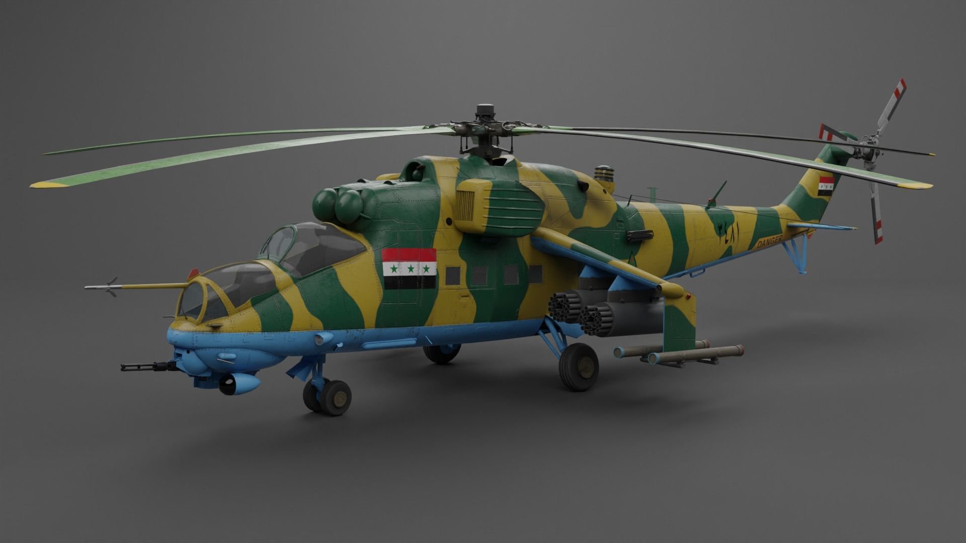 3D model MIL MI 24 V Hind Attack helicopter VR / AR / low-poly | CGTrader