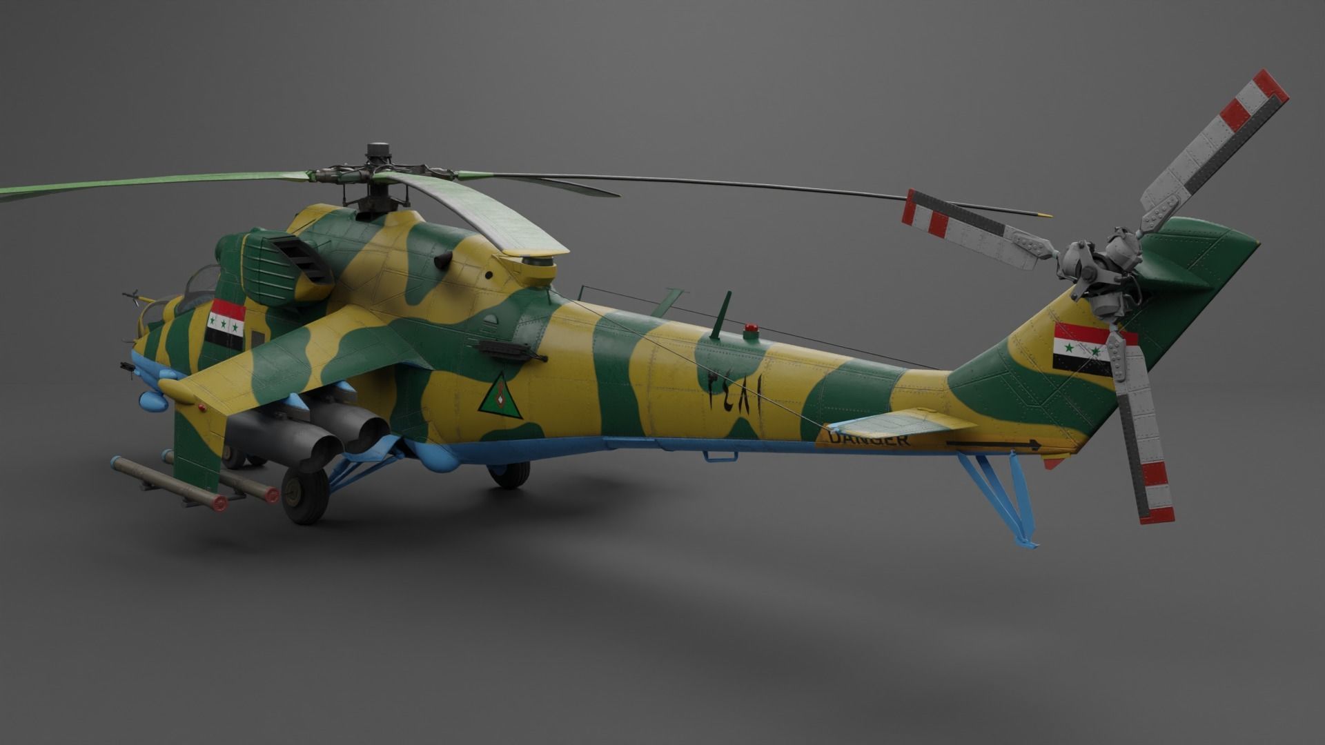 3D model MIL MI 24 V Hind Attack helicopter VR / AR / low-poly | CGTrader