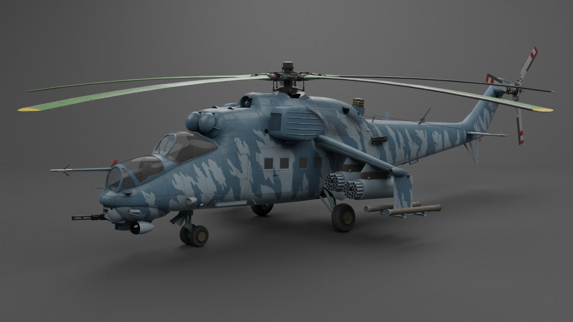 3D model MIL MI 24 V Hind Attack helicopter VR / AR / low-poly | CGTrader