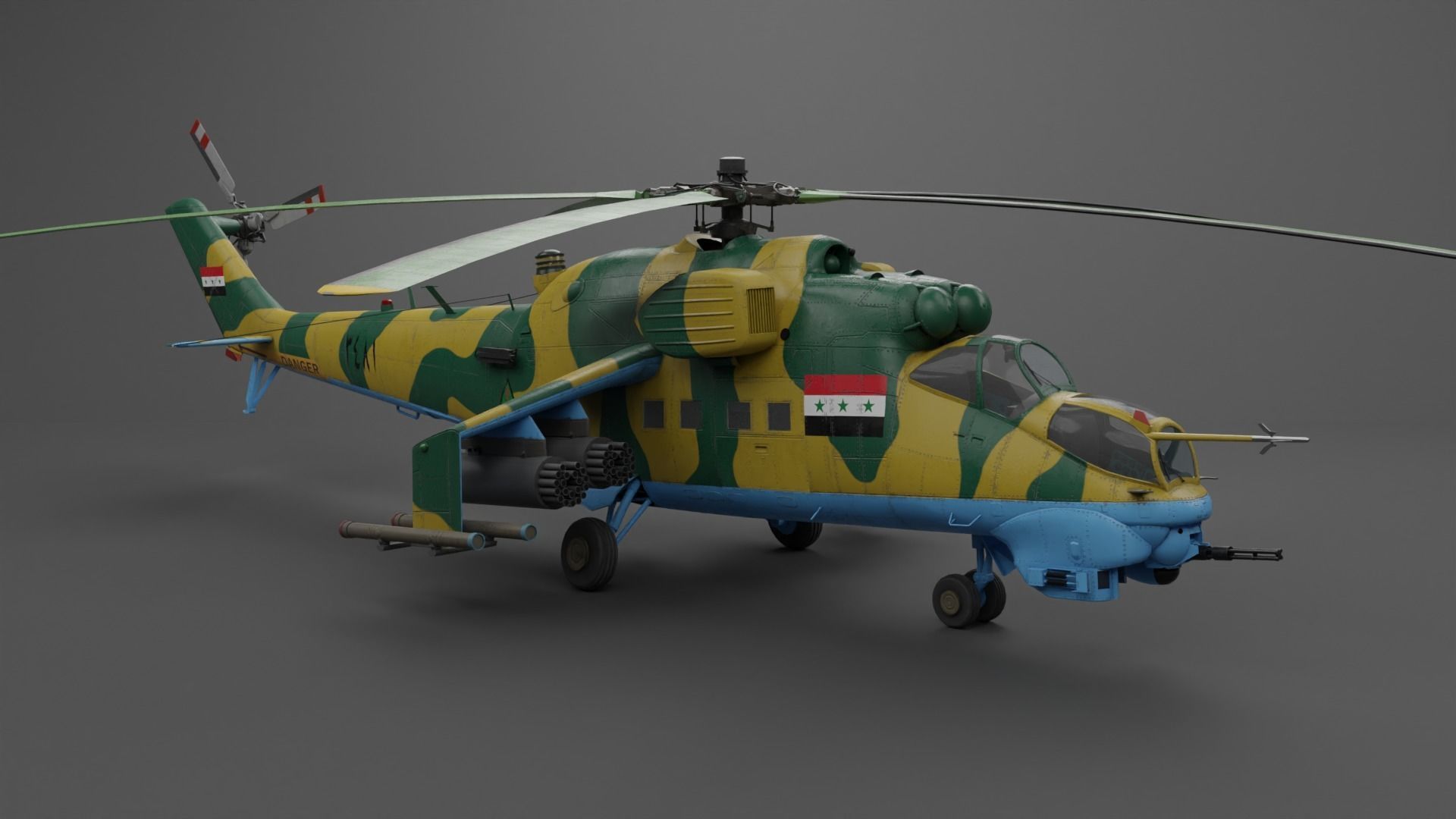 3D model MIL MI 24 V Hind Attack helicopter VR / AR / low-poly | CGTrader