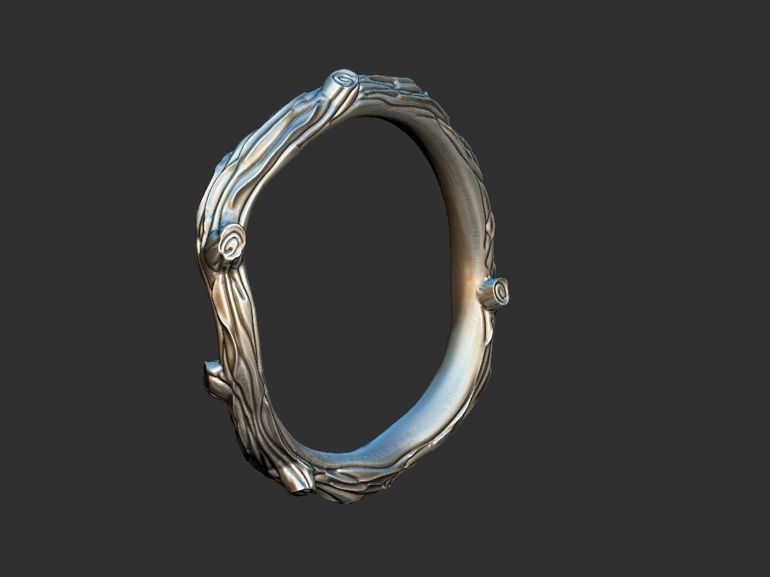 Rustic Branch Ring - Aliance 3D model 3D printable | CGTrader