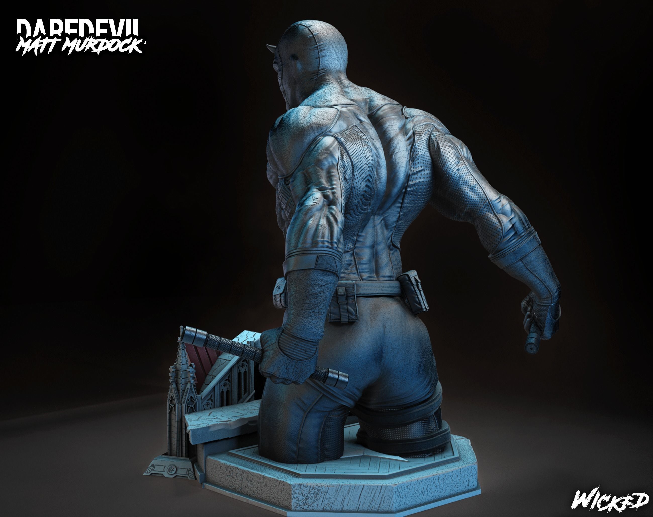 Wicked Marvel Daredevil Bust ready for 3d printing 3D model 3D ...