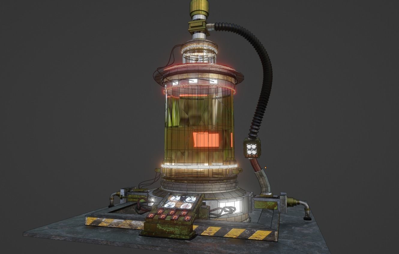 3D model Sci-Fi Steampunk Alien Human Laboratory Industrial Capsule VR ...