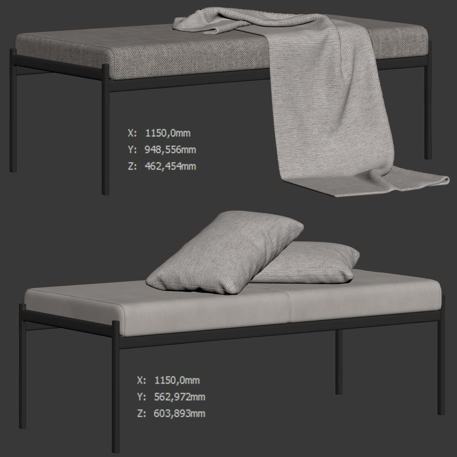 Kiki 2 seater Bench by Artek 3D model | CGTrader