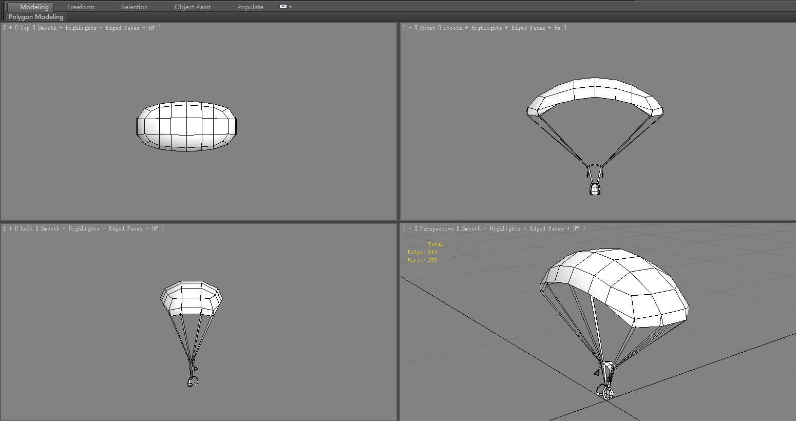 3D model parachute VR / AR / low-poly | CGTrader