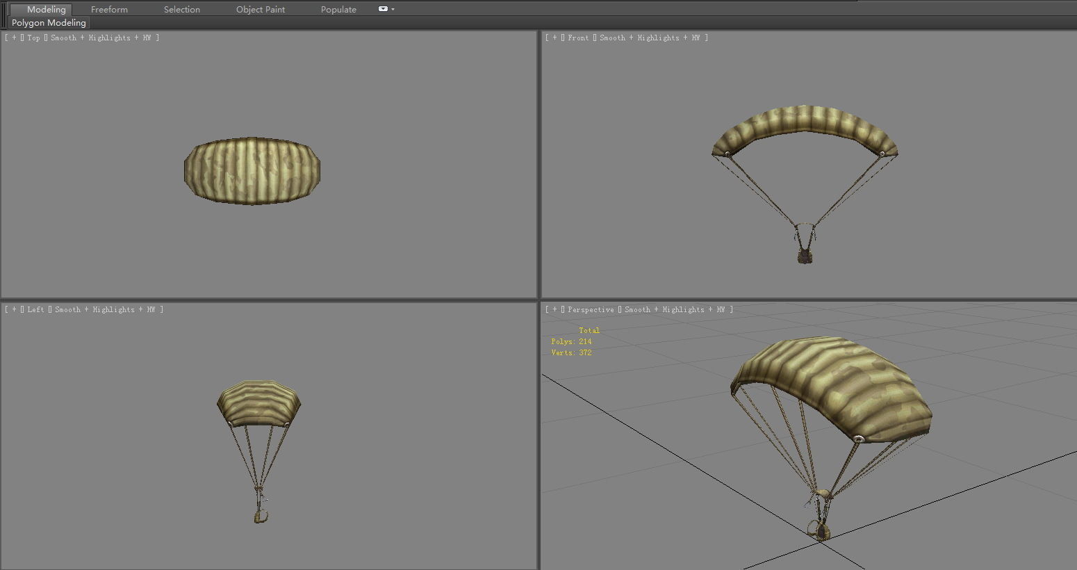3D model parachute VR / AR / low-poly | CGTrader