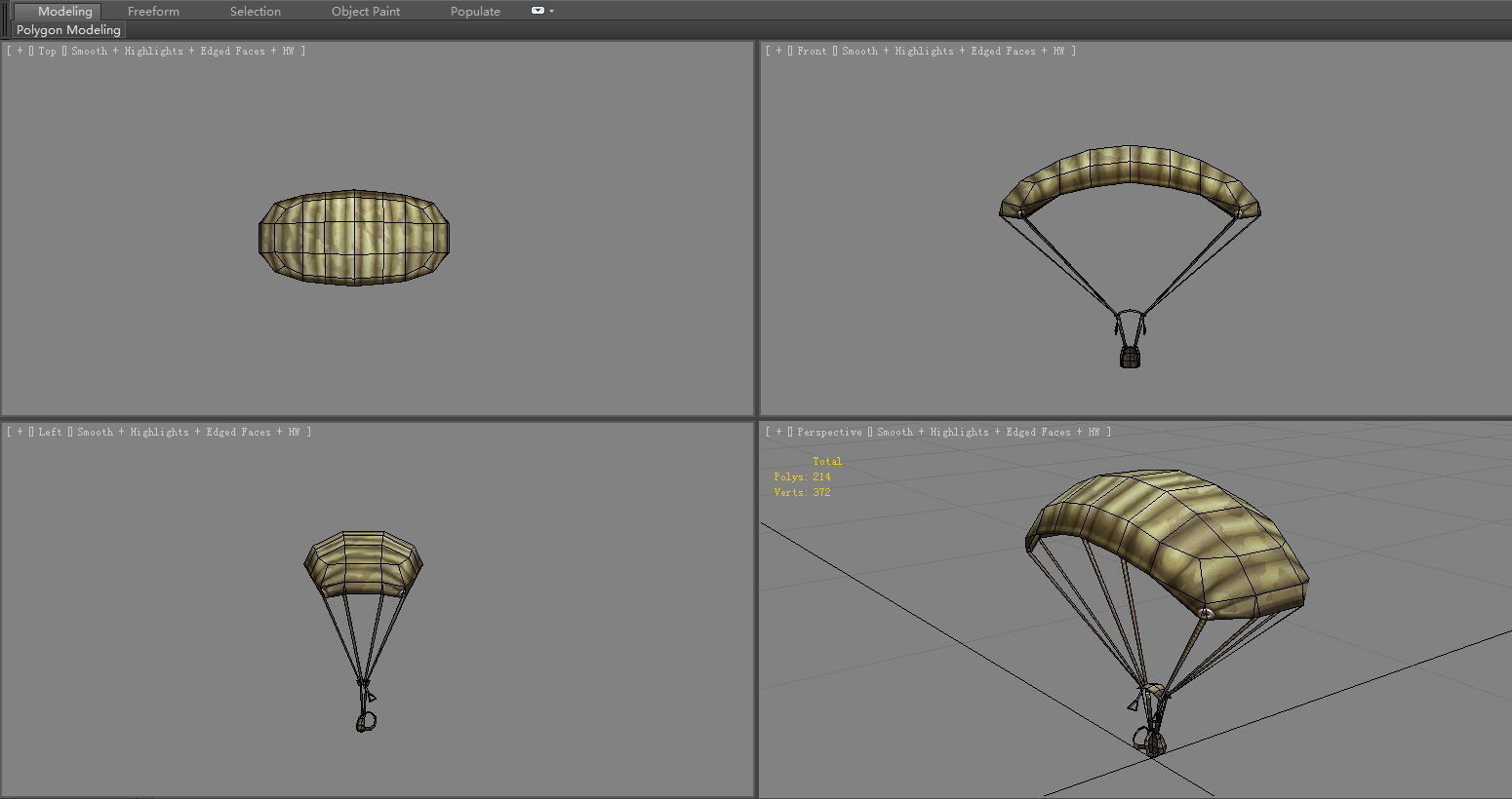 3D model parachute VR / AR / low-poly | CGTrader