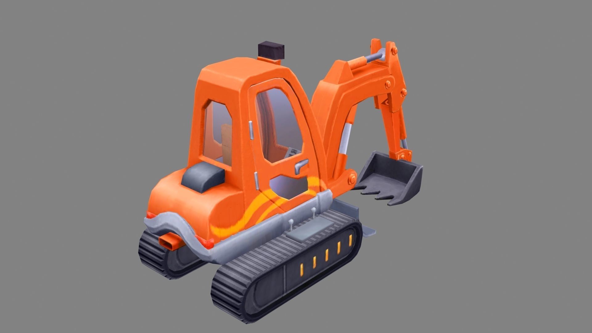 3D model Cartoon excavator - Building construction vehicles VR / AR ...