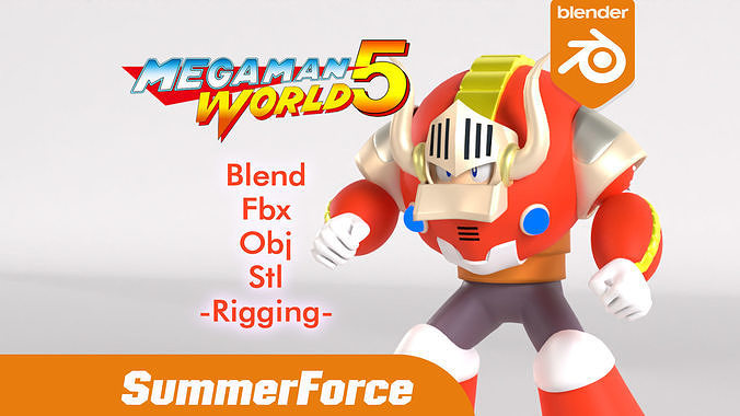 Uranus Mega Man V 3D model rigged | CGTrader