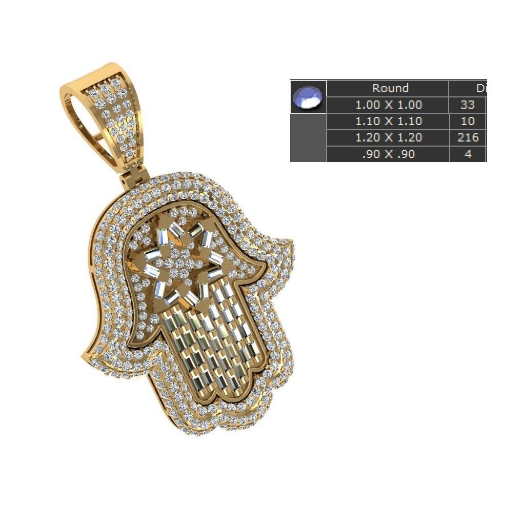 ANCIENT HAMSA HAND PENDANT 3D model 3D printable | CGTrader