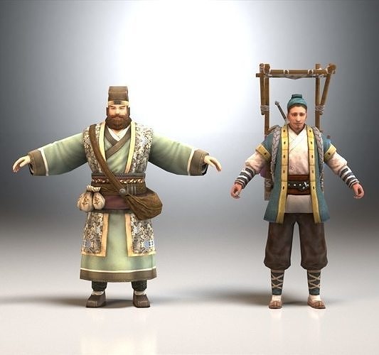 3D model Ancient Asians people tradesman VR / AR / low-poly | CGTrader