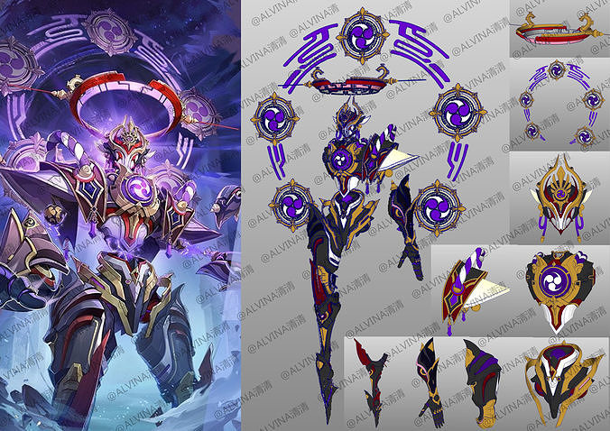 3D model MiHoYo Genshin impact Scaramouche pepakura Full VR / AR / low ...