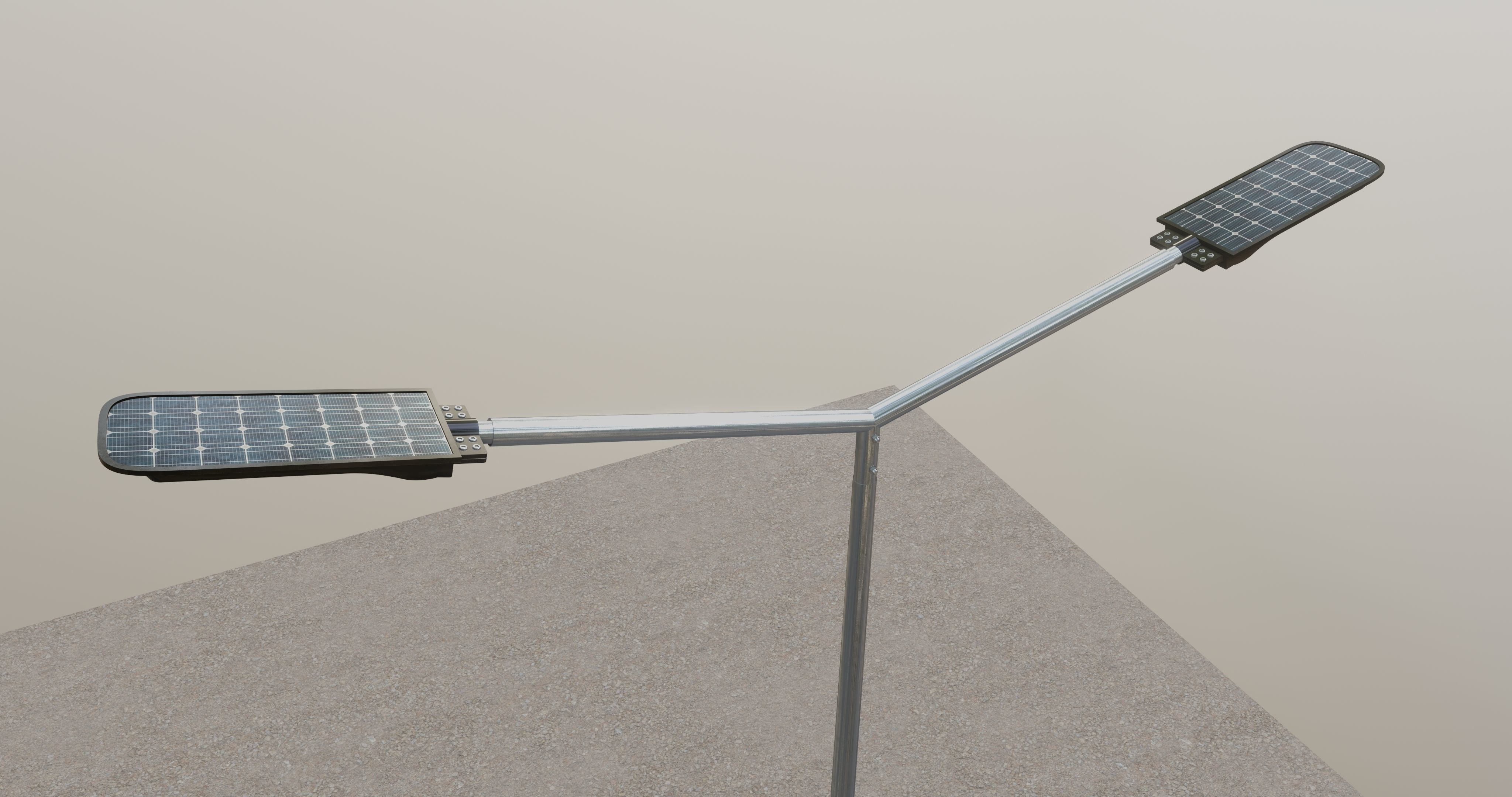 5 Meter Conical Lighting Pole -Double Consol 3D model | CGTrader