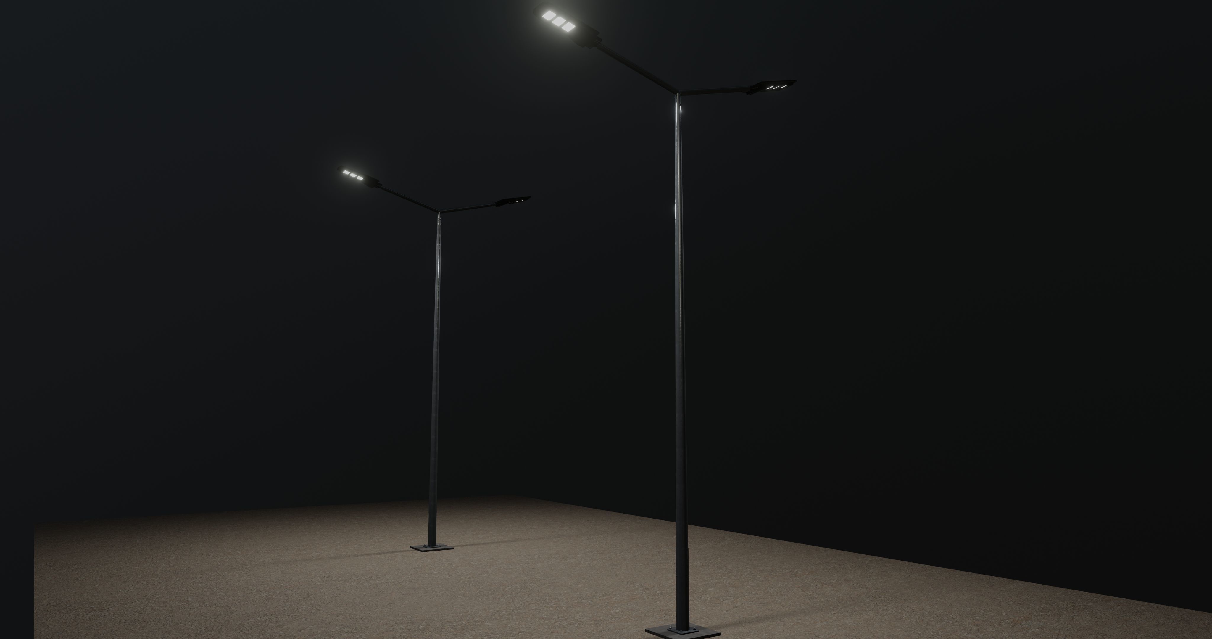 5 Meter Conical Lighting Pole -Double Consol 3D model | CGTrader