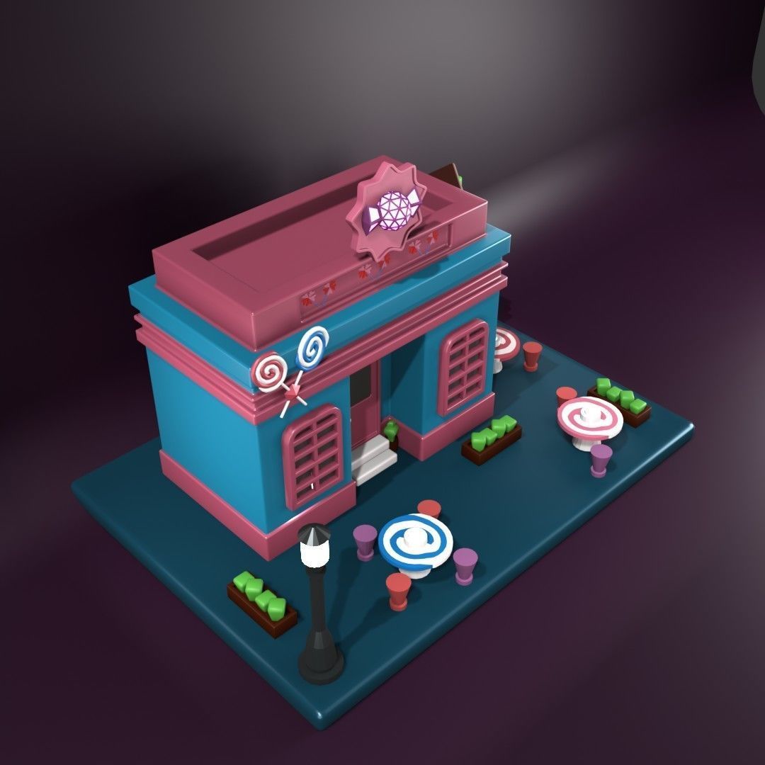 3D model candy shop VR / AR / low-poly | CGTrader