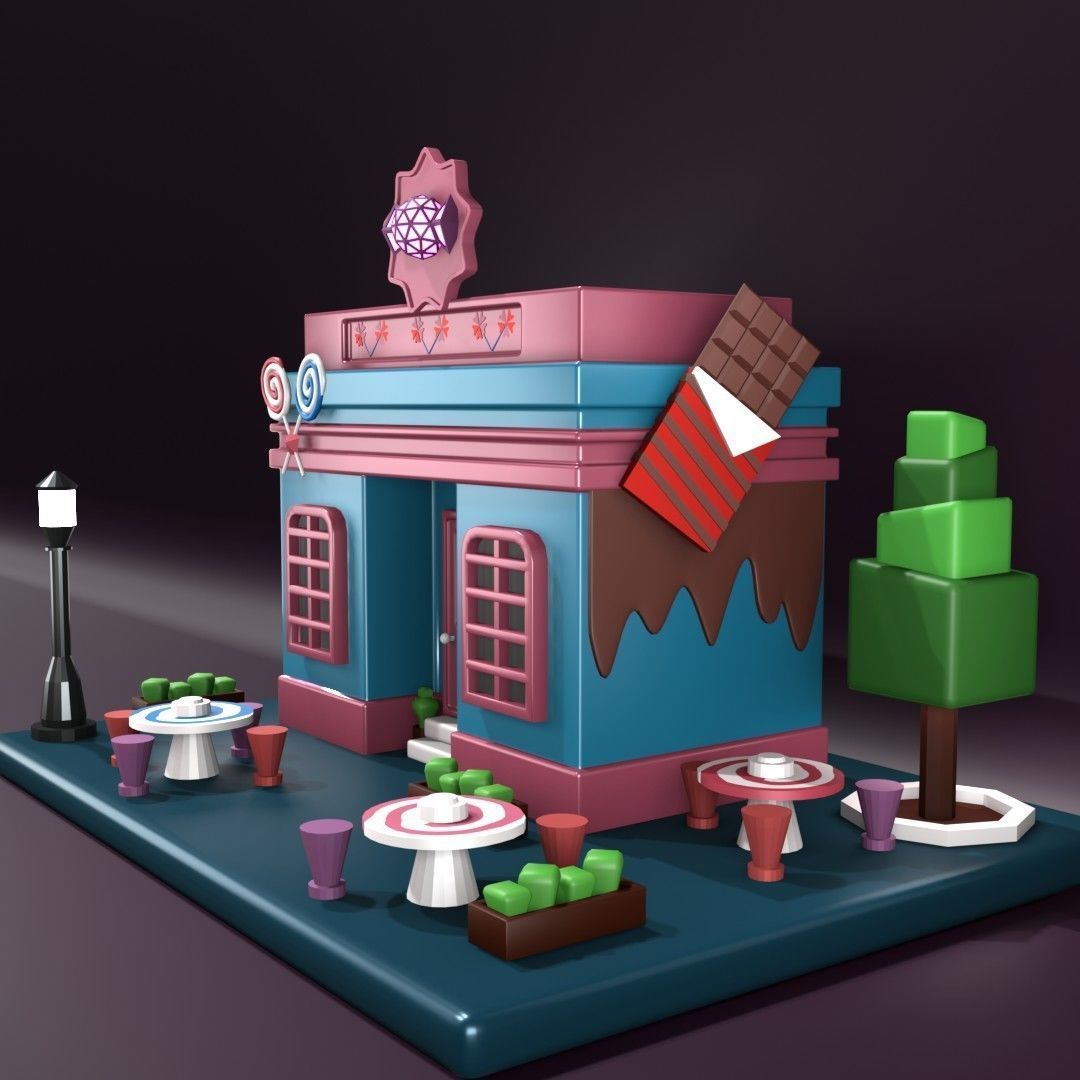 3D model candy shop VR / AR / low-poly | CGTrader
