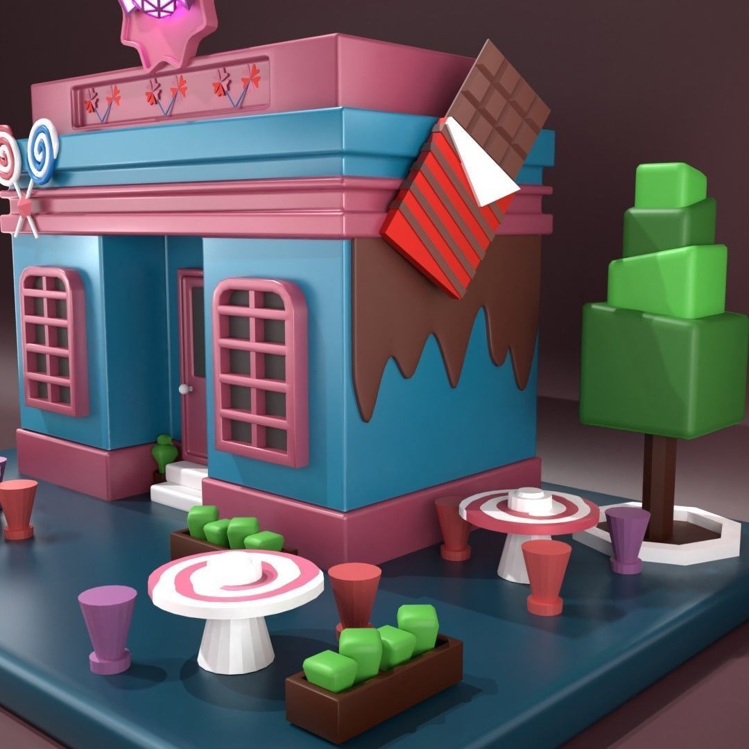 3D model candy shop VR / AR / low-poly | CGTrader