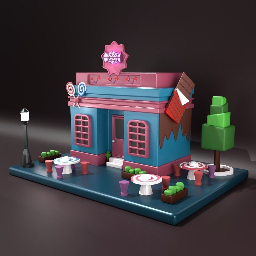 3D model candy shop VR / AR / low-poly | CGTrader
