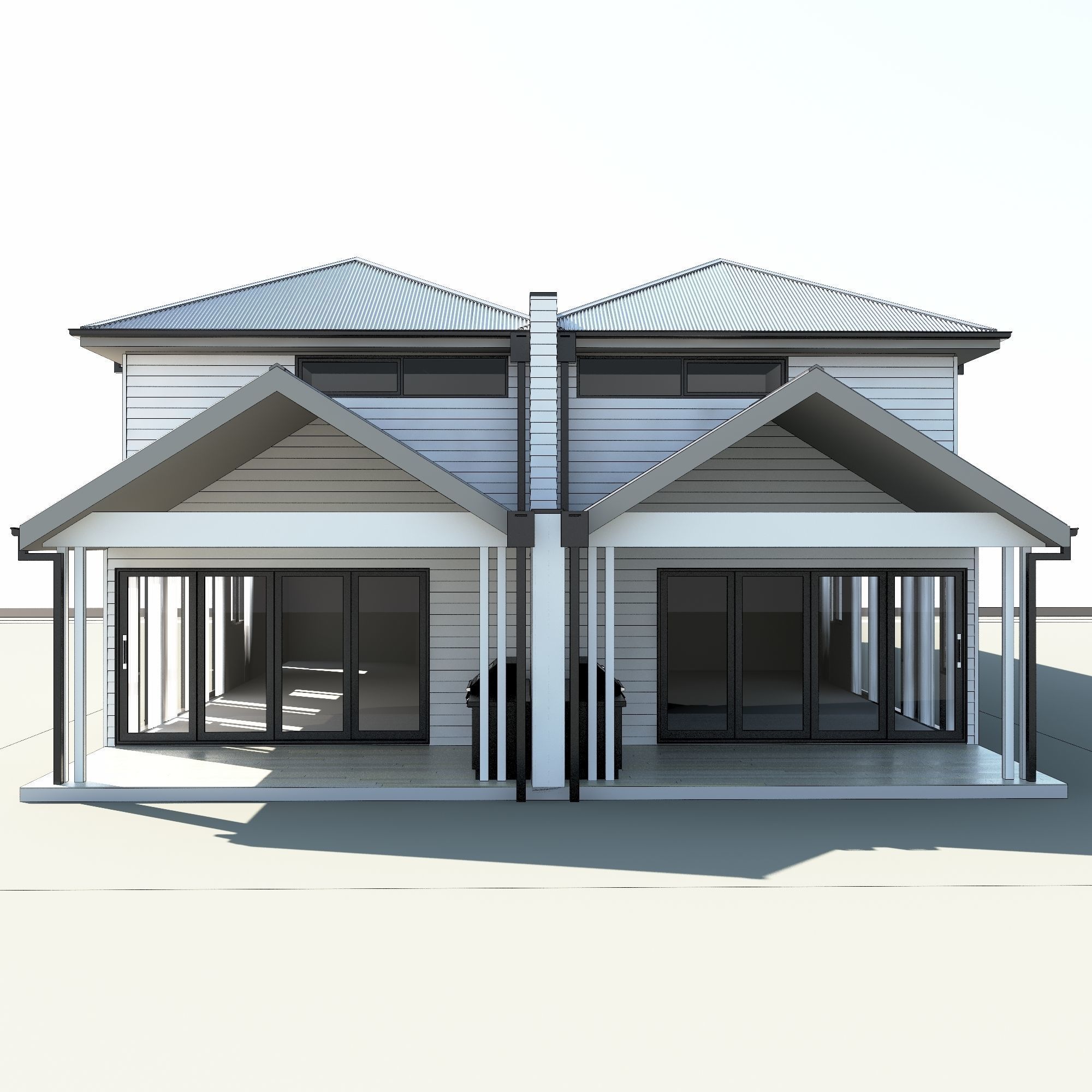 Double story house for backgrounds-no textures 3D model | CGTrader