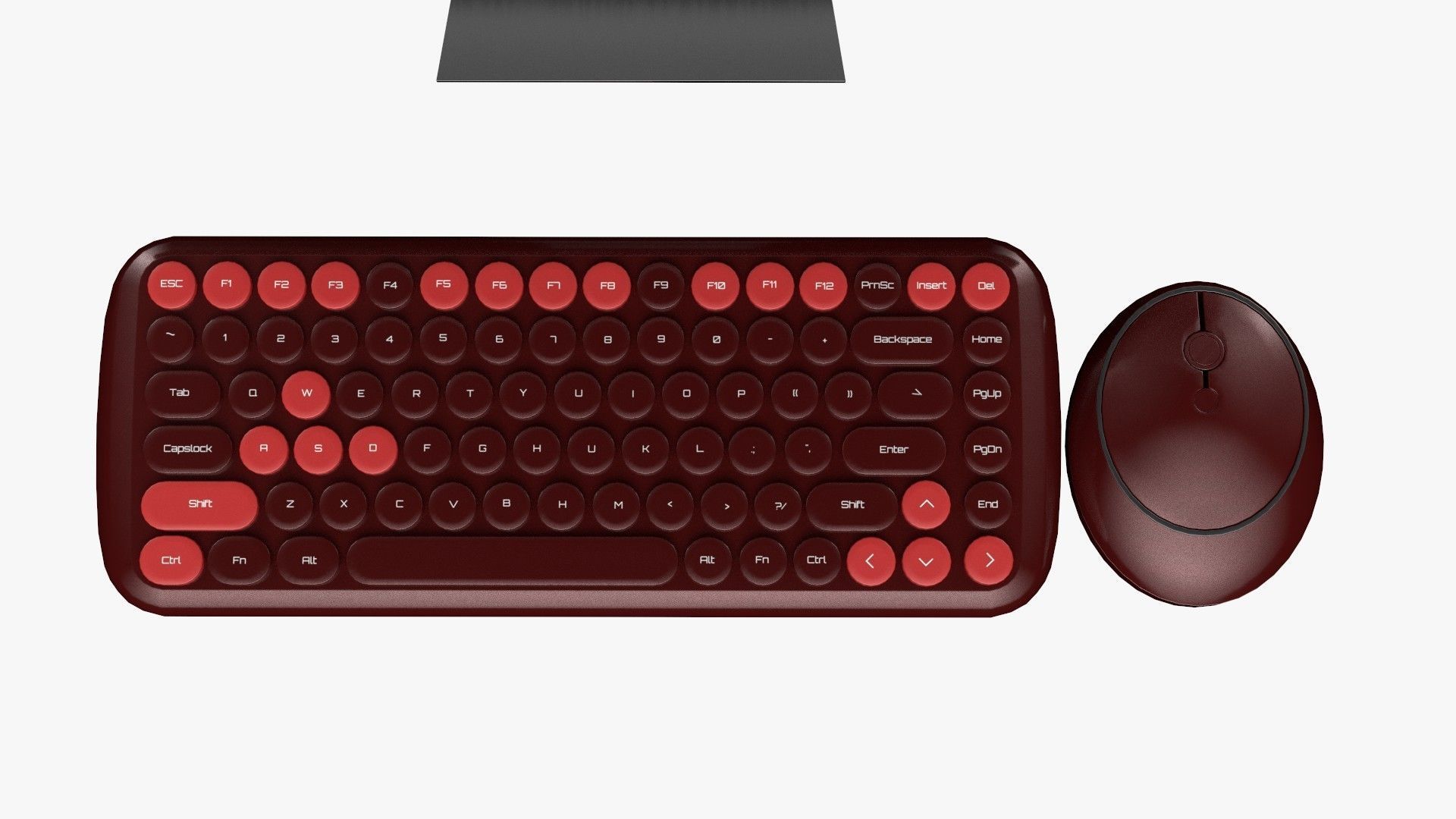 Wireless Pc Set Monitor Keyboard Mouse Red Wine Version 3D model | CGTrader