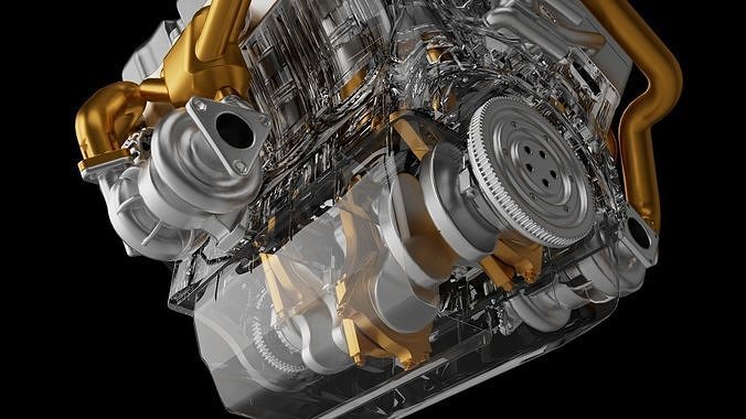 V6 engine 3D model 3D printable | CGTrader