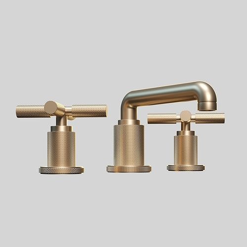 AMBETH KNURLED CROSS-HANDLE LOW-PROFILE WIDESPREAD FAUCET 3D model ...