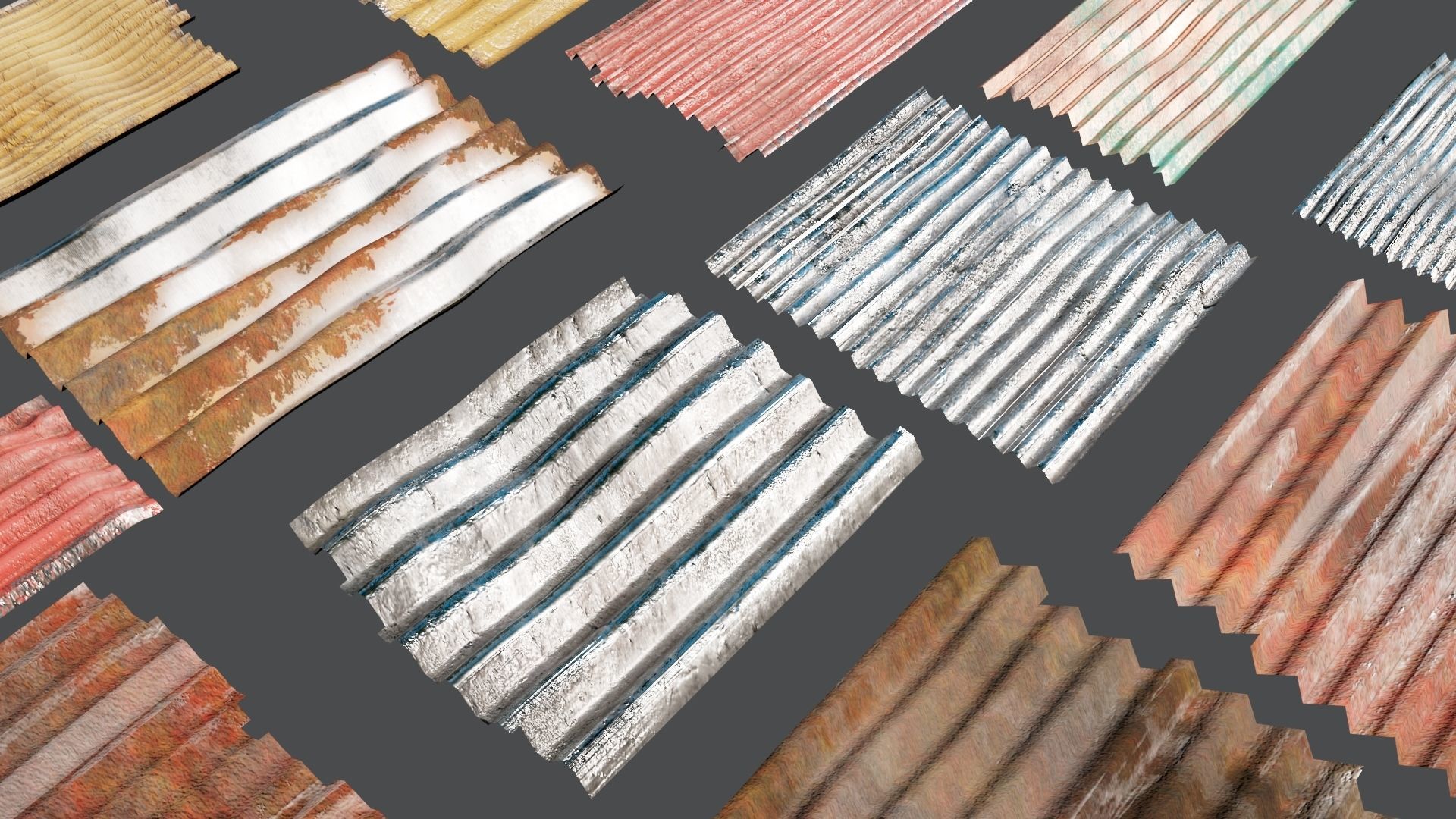 Damaged Corrugated Sheets Pack free 3D model | CGTrader