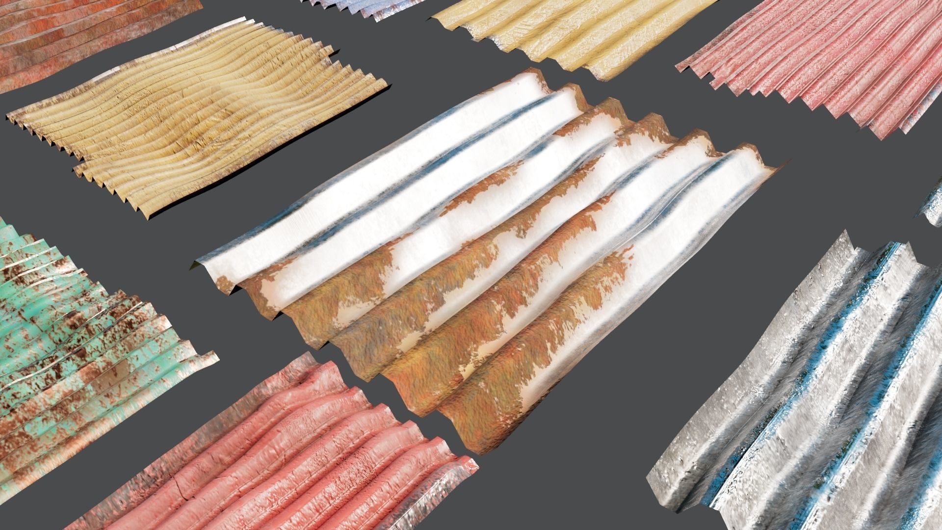 Damaged Corrugated Sheets Pack free 3D model | CGTrader